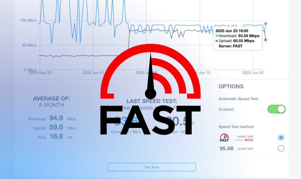 Run network speed tests on Domotz with Fast.com